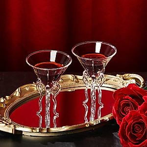 4 Pcs Octopus Martini Glass 4 oz Fun Cocktail Glasses Jellyfish Wine Glass Creative Jellyfish Glass Cup for Margarita Whiskey Drinking Glassware Kitchen Bar Party Wedding