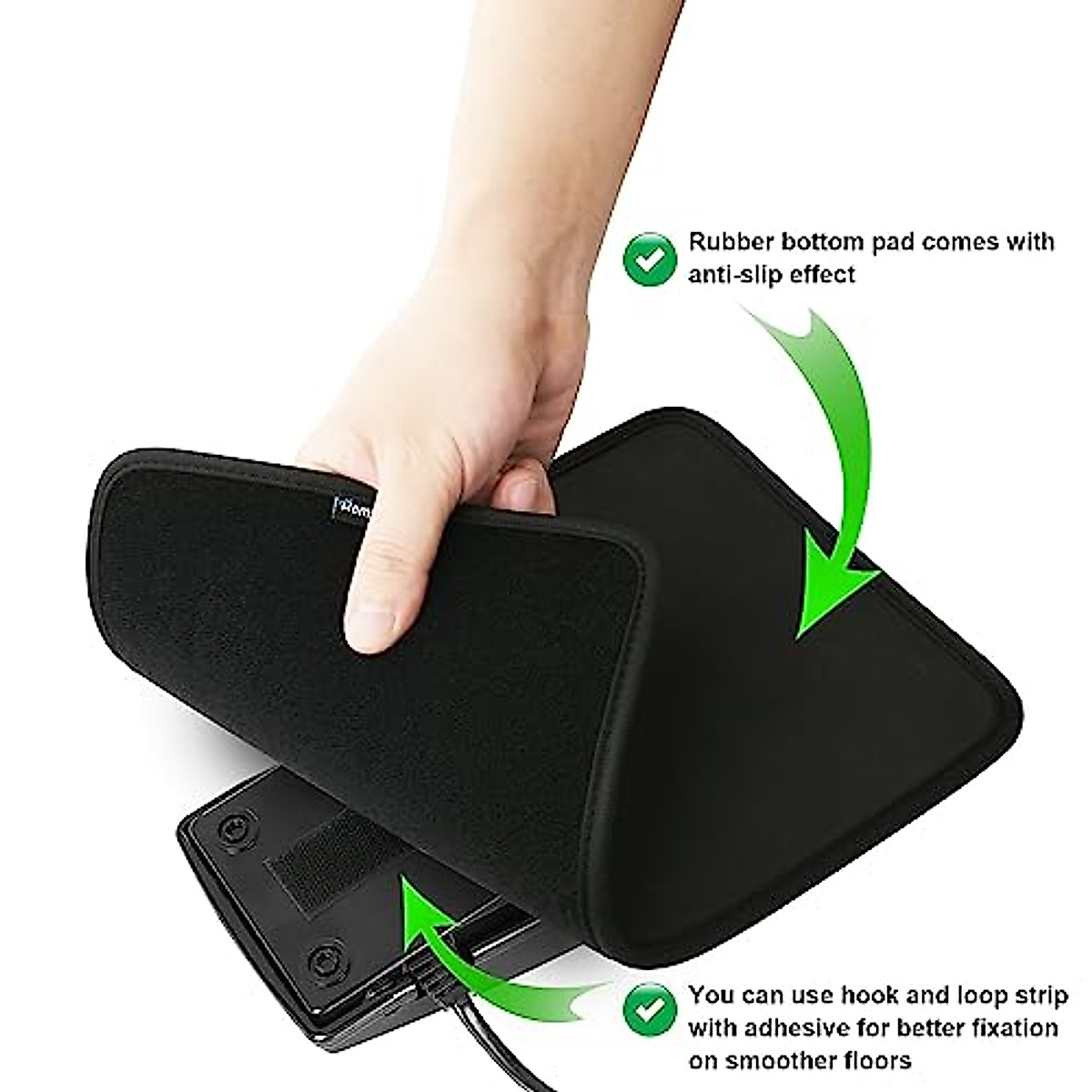 Upgrated Sewing Machine Foot Pedal Pad, Stay in Place Mat for Sewing Pedal, Non Slip Rubber and Sticky Strips Make Sure Foot Pedals and Pads Stay in Place, Sewing Accessory, 12”x7”, 1/5” Thick