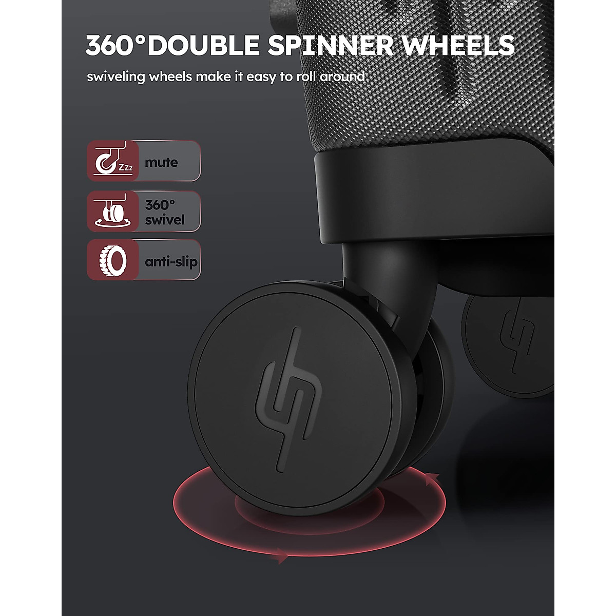 3 Piece Luggage Sets Expandable, Hardshell Travel Suitcase with Double Spinner Wheels and TSA Lock, (Black)