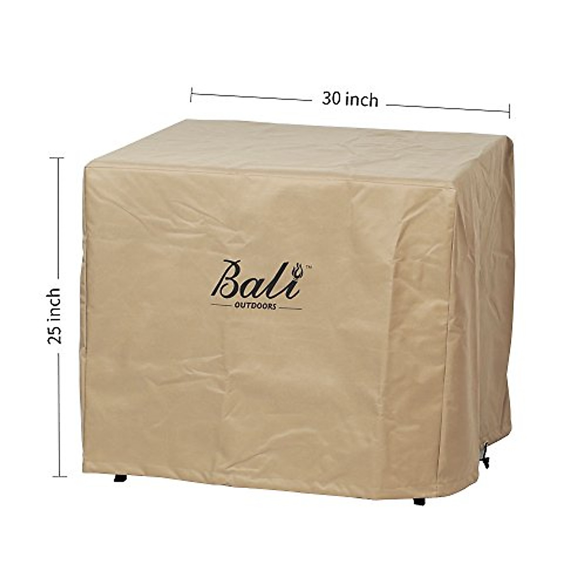 BALI OUTDOORS Square Durable Brown Gas Fire Pit Cover, 30.7 Inch Wide 23.6 Inch High