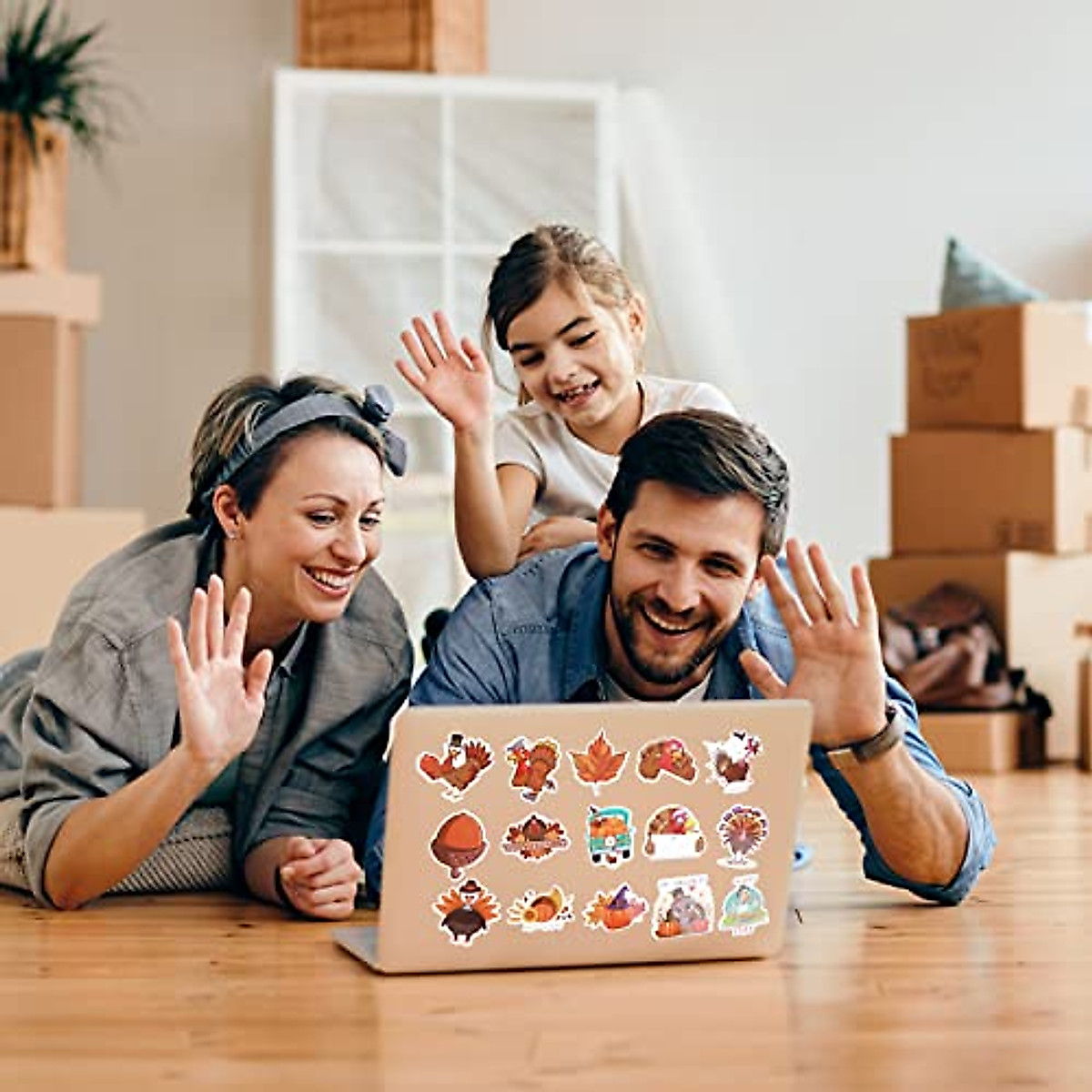 Cobee 100 Pieces Thanksgiving Sticker Decals,Aesthetic Fall Stickers Pumpkin Autumn Decals Cute Turkey Stickers Funny Vinyl Waterproof Stickers for Laptop Water Bottle Envelopes Party Favor