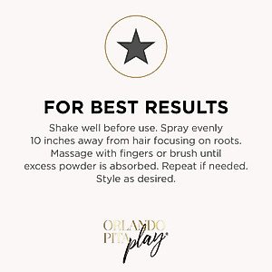 Orlando Pita Play Highly Coveted Dry Shampoo, Absorbs Oil, Adds Fullness, No Parabens, No SLS/SLES, 5.8 Oz