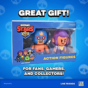 P.M.I. Brawl Stars Action Figures | Two of Four 6.5-Inch-Tall Collectibles | Brawl Stars Toys, Gift for Video Gamer | Poco and Bo | Officially Licensed Toy Figure – Articulated Figures