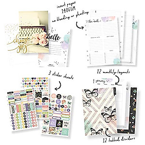 Pukka Pad, Carpe Diem, Work, Goal, Planner with Weekly, Monthly, Undated Inserts, A5 8 X 9.5 X 1.6 Inches, Blush