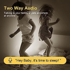 Sieke 1080P Smart Two-Way Audio Video Baby Monitor Camera Phone Access with Movement Sensor Night Version Infrared Camera Work with Amazon Alexa Echo and App for Baby, Pets, Elderly