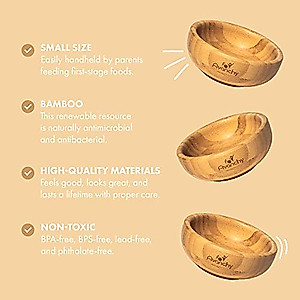 Avanchy® Bamboo Baby Bowls MINI Prep Bowl Set for Babies Kids Toddler for Feeding Food 4 oz, 2 Pack