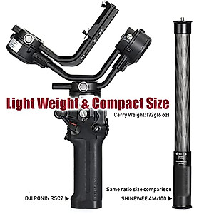 Carbon Fiber Extension Pole,Fast Twisting Lock 4 Section Tube,1/4" Screw Mount Compatible with Camera Phone Gimbal Stablizer Gopro DJI Osmo,Lightweight Digital Camera Selfie Stick