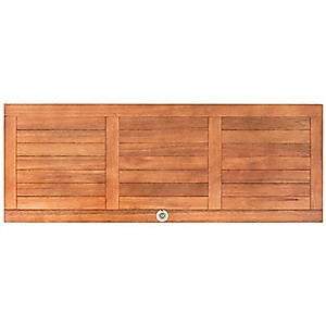 Safavieh PAT7038A Outdoor Collection Elina Teak 47.2" Cushion Deck Box, Natural