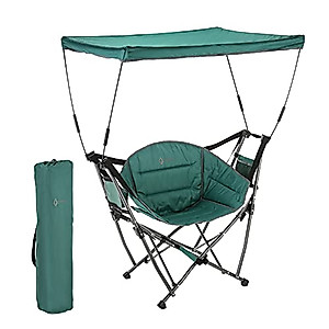 ARROWHEAD OUTDOOR Portable Folding Swinging Hammock Camping Chair, Removable Canopy, Perfect for Stargazing, Cup Holder, Storage Pouch, Carrying Bag Included, Supports up to 300lbs, USA-Based Support