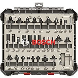 Bosch Professional 2607017475 30-Piece Set Wood Router Bit Set for 8mm Shank Router
