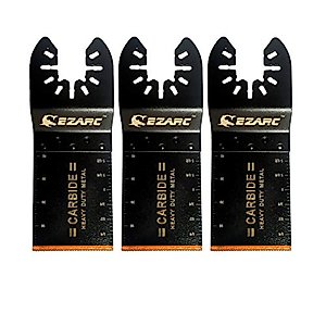 EZARC Oscillating Saw Blades, Carbide Multitool Blades Heary Duty for Hard Material, Metal, Nails. Bolts. Screws, 3-Pack