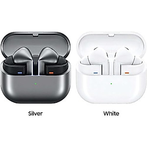 SAMSUNG Galaxy Buds 3 True Wireless Bluetooth Earbuds, Open Type Fit, Active Noise Cancellation, 360 Audio, Touch Control, Silver (Renewed)