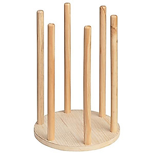 PARANTA Wooden Boots Storage Rack, 3-Pair Tall Boots Holder, Stand-Alone Rotatable Shoe Organizer, Natural