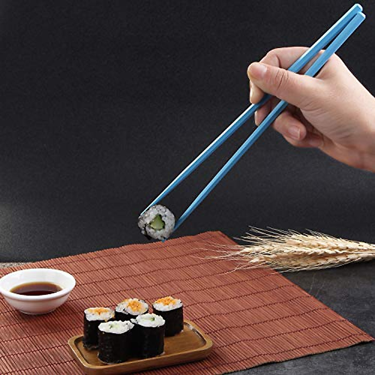 HuaLan Colorful Fiberglass Chopsticks, Dishwasher Safe Chopstick, Reusable Non-slip Chop Sticks, Lightweight Chopsticks 9 1/2 Inches, 5 Pairs