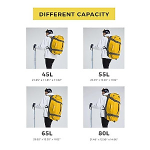 Ubon Travel Duffel Bag Carry on Bags for Airplane 55L for luggage Travel (Yellow,55L)