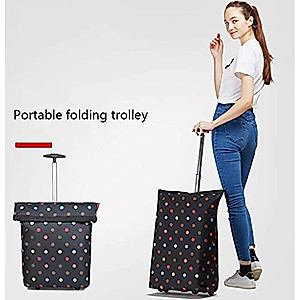 NEOCHY Trolleys,Shopping Cart Folding Shopping Cart Portable Tug Bag Trolley Shopping Cart Travel Storage Bag Luggage Bag Grocery Cart