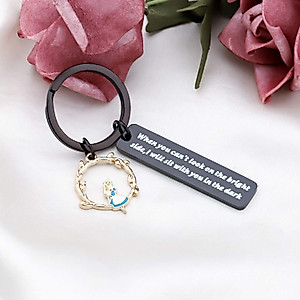 SEIRAA Fairy Tale Gift When you Can't Look on the Bright Side I Will Sit With You in The Dark (black Alic keychain)