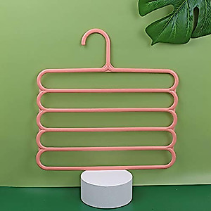 shlutesoy Space Saving Multi-Purpose Clothes Hangers,Non-Slip Space-Saving 5 Layered Closet Hook for House Wives Green