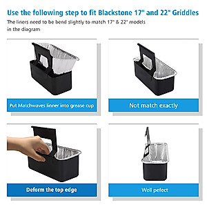 Matchwaves 30 Pack Blackstone Grease Cup Liners, Grease Catcher Liner, Aluminum Foil Drip Pan for 28 and 36 inch Blackstone Griddle