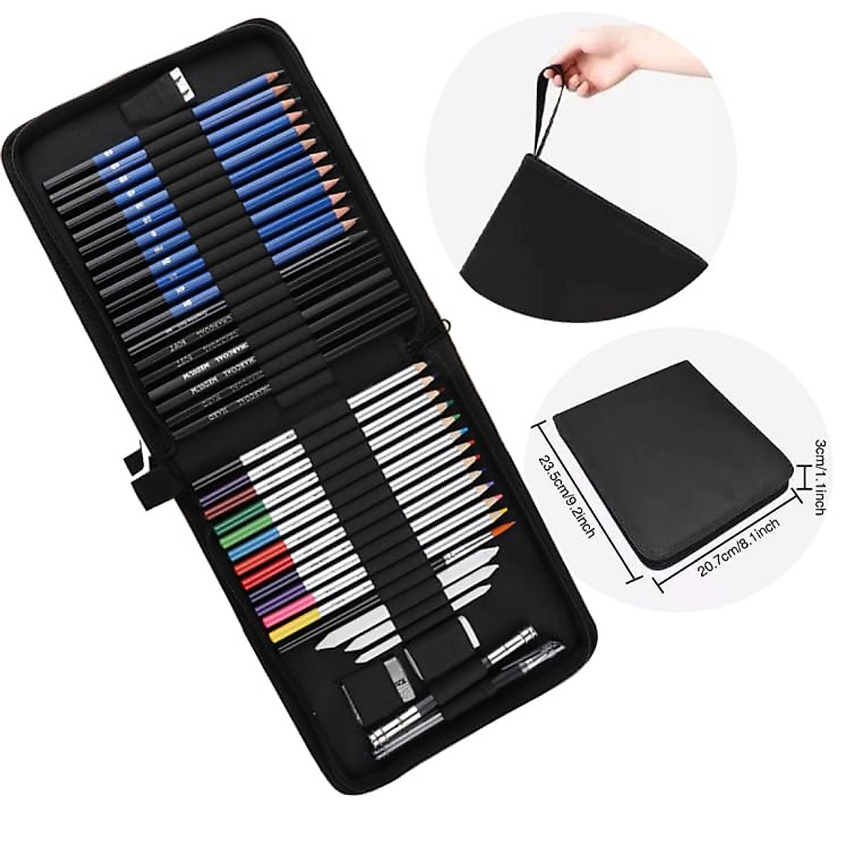 ELEAZAR 42 Sketch Sets, Professional Art Supplies, Colored Pencils, Graphite Pencils, Charcoal Pencils, Watercolor Pencils and Sketching Pencils for Artists, Adults, Teens and Beginners…