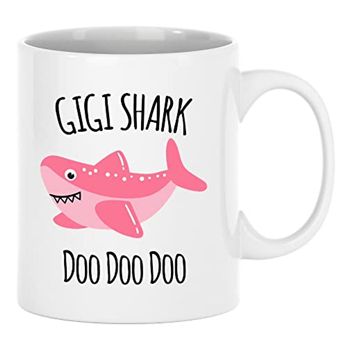 Exxtra Gifts Gigi Shark Mug Grandma Cup From Grandkids Funny Grandmother Doo Doo Present 11 oz White