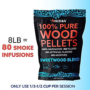 Kona Sweetwood Blend Smoker Pellets, Intended for Ninja Woodfire Outdoor Grill, 8 lb Resealable Bags