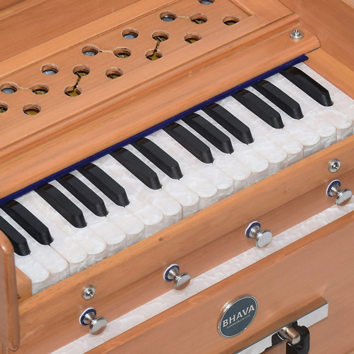 Bhava Mini "Kirtan" Harmonium | Standard Edition -Natural | Professionally Tuned & Refined in U.S.| Indian Instrument ~ Handmade, Perfect for Yoga, Kirtan | Fits in Overhead Compartment