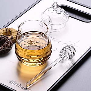 2Pcs 6 Inches Clear Glass Honey Dipper Sticks Stirring Sticks Server Honey Spoon for Honey Jar Dispense Drizzle Honey and Wedding Party Favors