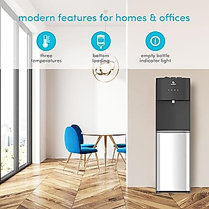 Avalon Bottom Loading Water Cooler Dispenser with BioGuard- 3 Temperature Settings- UL Listed- Bottled