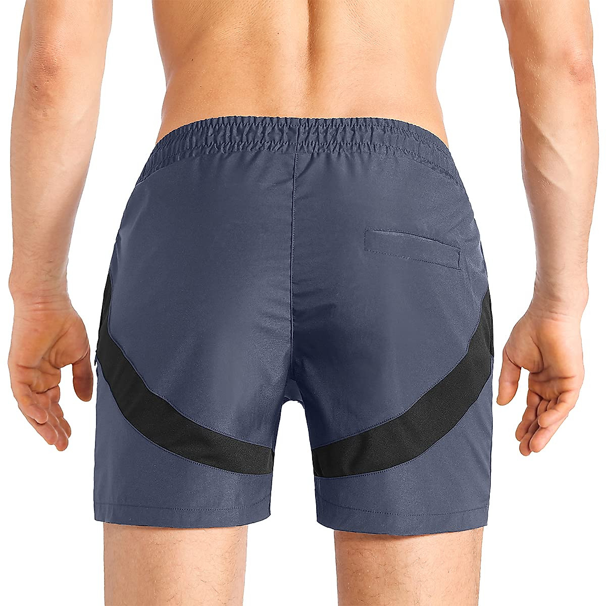 ZENWILL Mens 5" Lightweight V-Mesh Gym Workout Running Shorts with Zip Pockets (X-Large, Dark Gray)