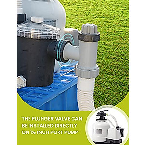 SUMMERBUDDY Above Ground Pool Parts, Replacement Pool Pump Part with Plunger Valve, 1.5" Outlet Strainer & Inlet Nozzle, Pool Hose Adapter for Sand Pump (Style 1)