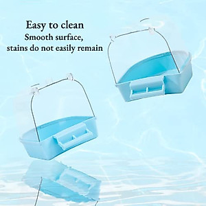 Bird Bath Cage Come with Water Injector, Cleaning Pet Supplies Cockatiel Bird Bathtub with Hanging Hooks for Small and Medium Birds Parrots Spacious Parakeets Portable Shower for Most Birdcage