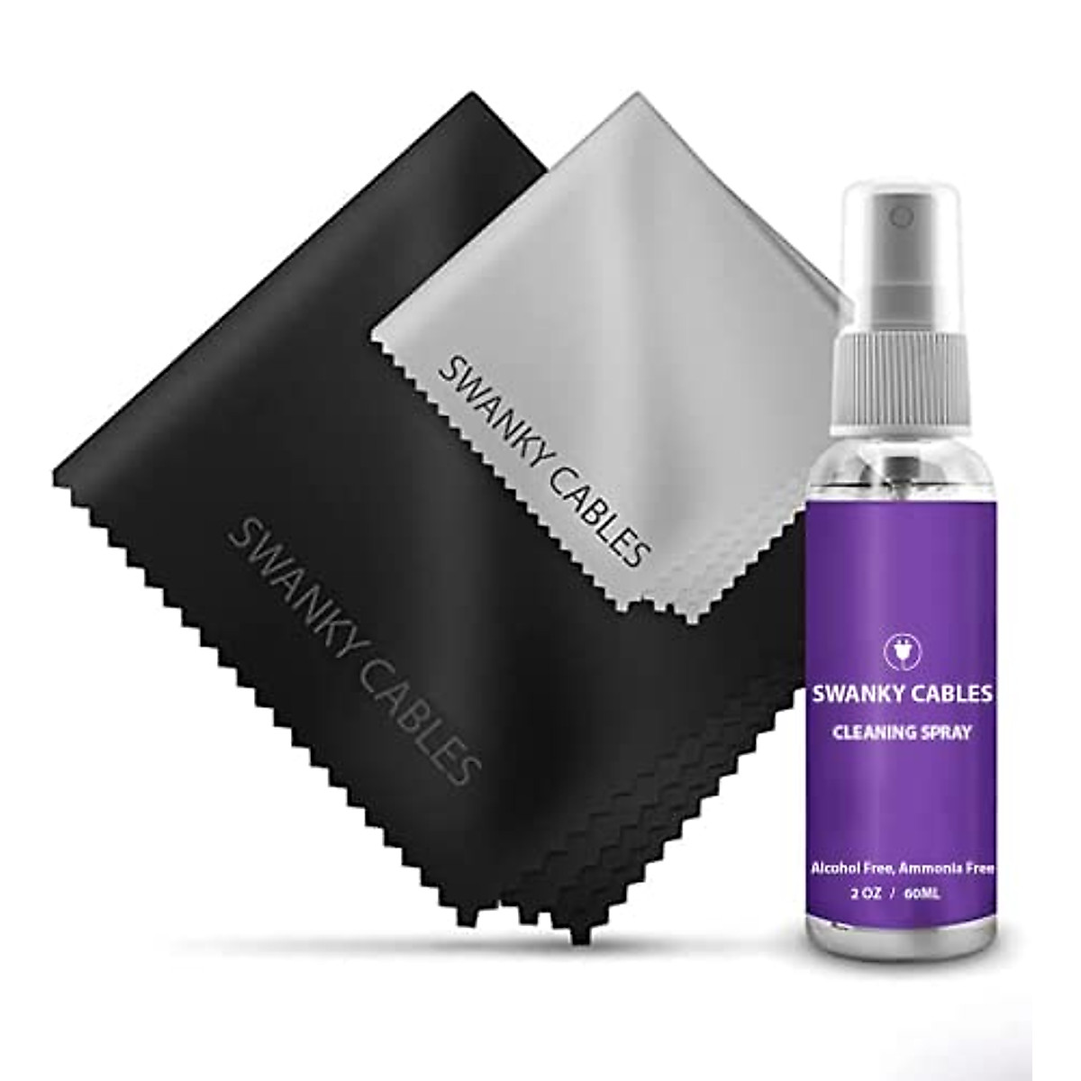 Swanky Computer Screen Cleaner Kit: Electronic Cleaner Spray 2 oz + 2 Microfiber Cleaning Cloth For Tv Cleaner - Ipad Screen Cleaner - Iphone Cleaner - Monitor Cleaner - Pc, Lcd, Laptop Screen Cleaner