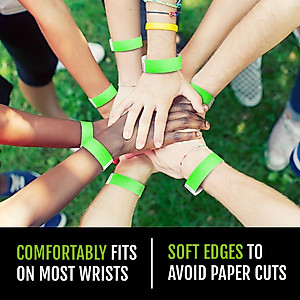WristCo Neon Green Tyvek Wristbands for Events – 1,000 Count – Tamper-Proof Design & Fluorescent Color Prevent Reuse – Premium-Grade Bracelets for Hospital & Medical ID, Party & VIP Identification