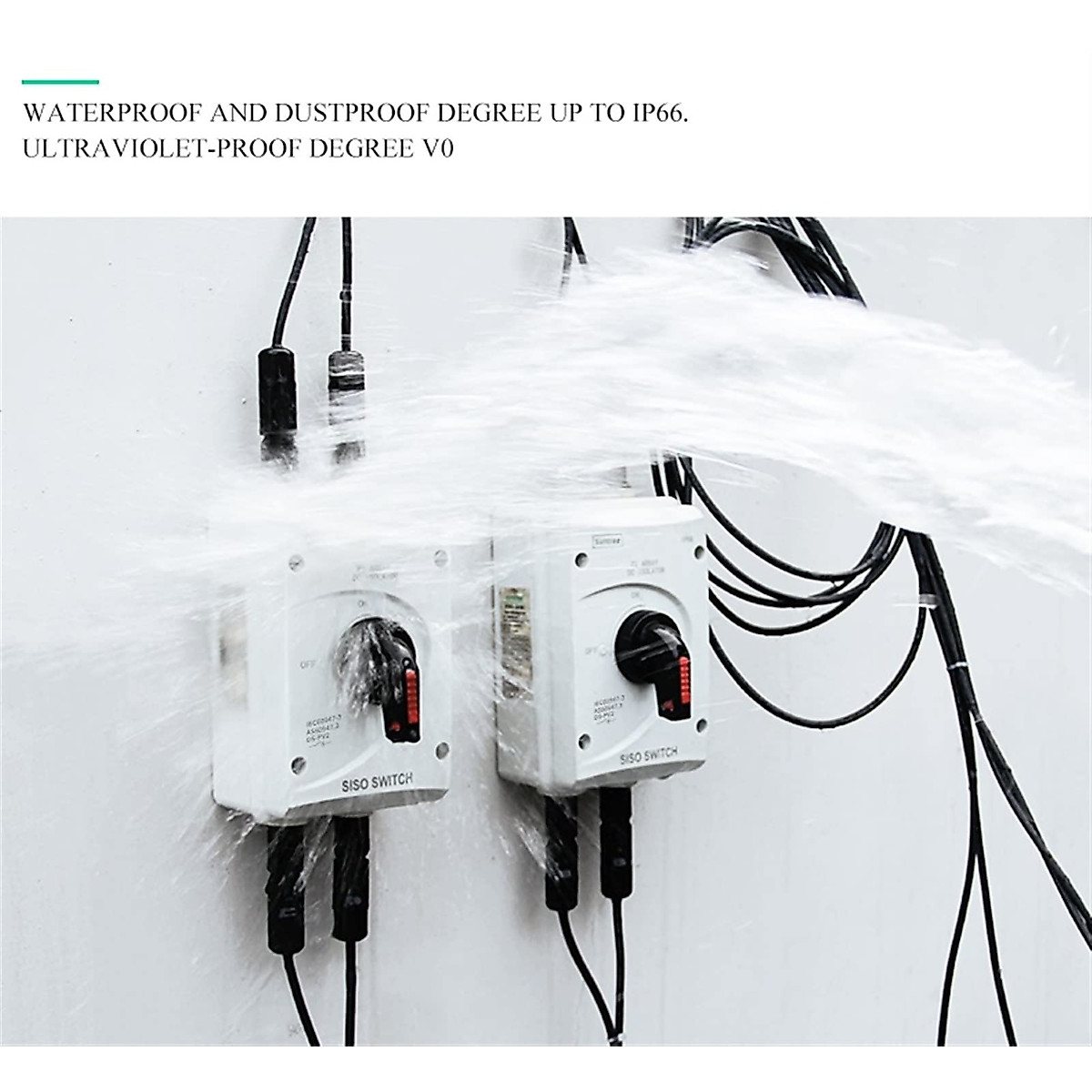 INFRI 1 PCS Solar Electrical Isolator Switch 1000V DC Isolator Switch with 2 Pairs Solar Connectors for Solar Power System