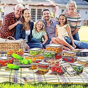 HOMETALL 40 PCS Food Storage Containers with Lids Airtight, 100% Leakproof Plastic Meal-Prep Containers Reusable(20 Containers & 20 Lids),Microwave and Dishwasher Safe, Includes Labels & Pen