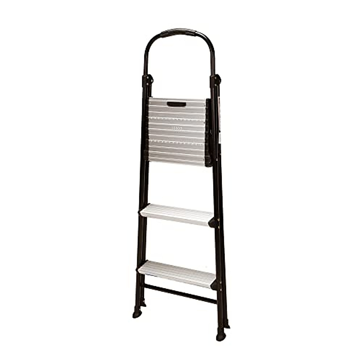 COSCO 11425ABK1E Folding Step Stool with Rubber Hand Grip, 8 Ft. 10 in. Max Reach, ANSI Type 1, 250 lb Weight Capacity, 3, Black