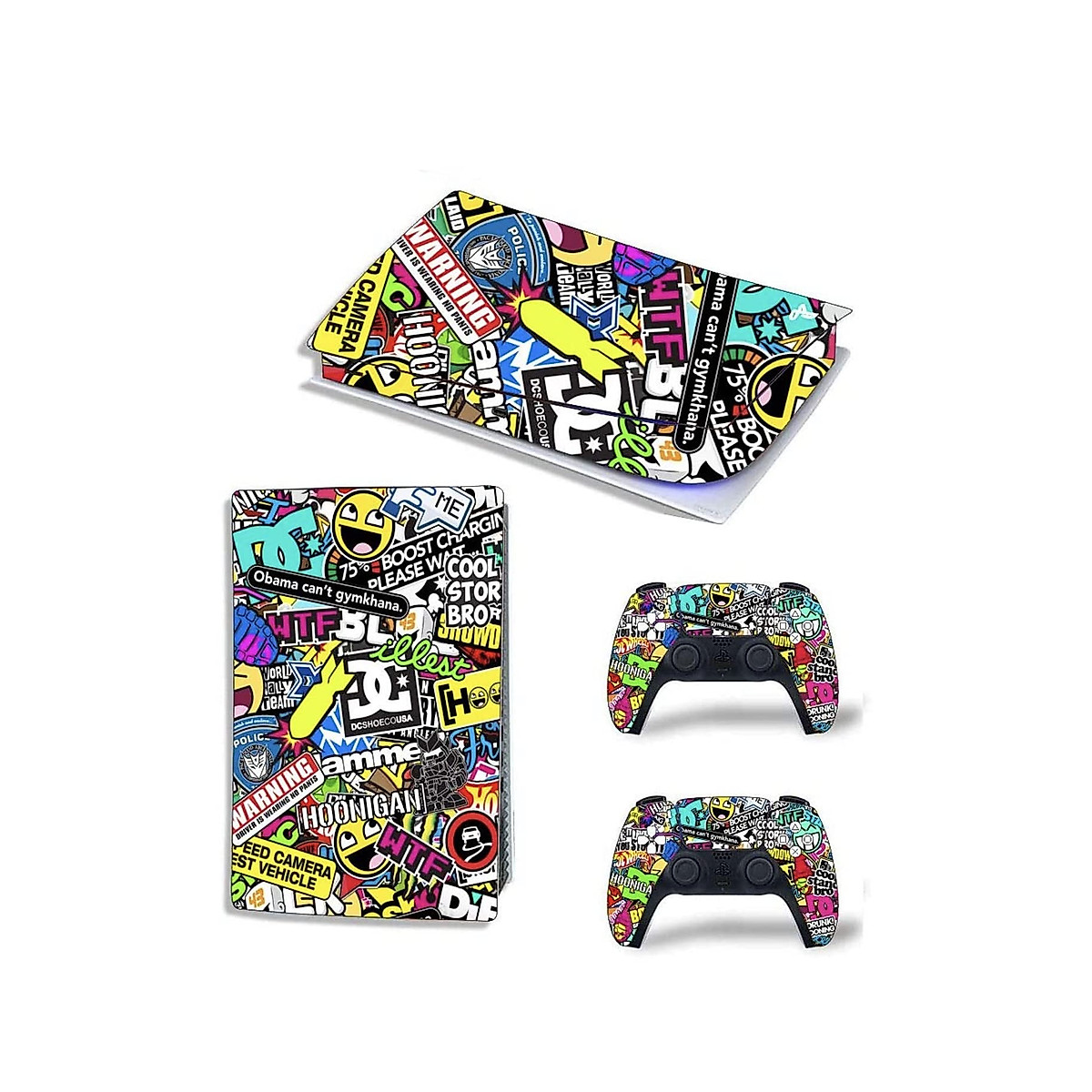 PS5 Console and PS5 Controller Skins Vinyl Decal Cover for Playstaion 5 Disk Edition Two Controllers By BrosGaming