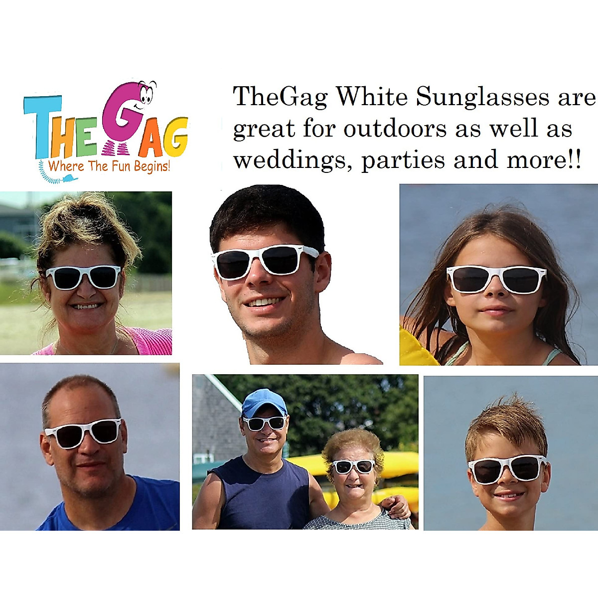 TheGag White Sunglasses Bulk- (Pack of 36) Wedding Bridal Party Sunglasses Bulk Party Favors Pack Women-Men