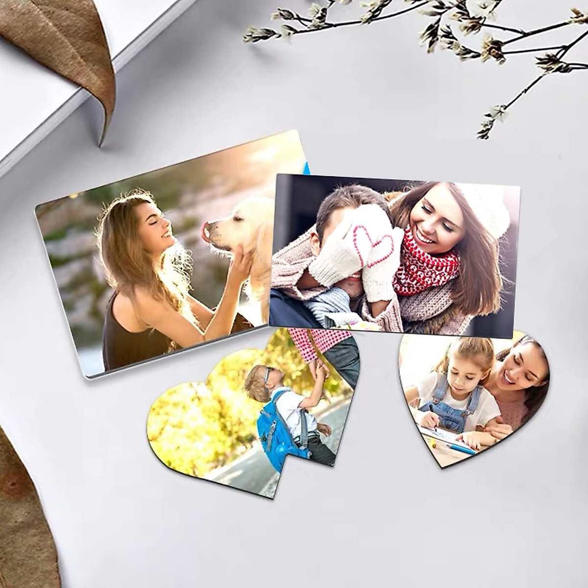 LEECUM Custom Fridge Magnet 4PCS Print Any of Your Design Home Decoration Photo Refrigerator Magnets Office and Kitchen - Locker Magnets (Different)