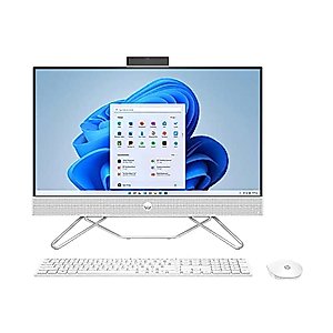 HP All-in-One 27-Inch Full HD IPS Touchscreen Display 12th Gen Intel Core i7-1255U 32GB RAM 1TB SSD Win 11 Home PC (Starry White, Renewed)