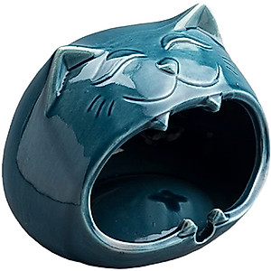 XIOU Desktop Ceramic Trash Can, Animals Garbage Can for Office Desktop, Small Bucket for Home Indoor Decoration, Cute Mini Tabletop Wastebasket (Dog-b (White))