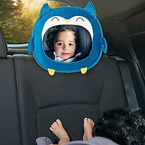 Diono Easy View Owl Character Baby Car Mirror, Safety Car Seat Mirror for Rear Facing Infant, Fully Adjustable, Wide Crystal Clear View, Shatterproof, Crash Tested