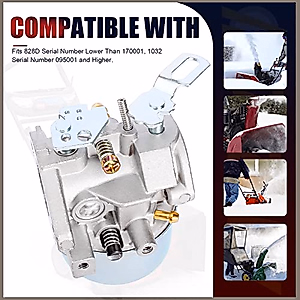 QAZAKY Carburetor for Snow Blower 526 726 732 826 826D 828D 832 1032 1032D TRS22 TRS24 TRS26 TRS27 TRS32 TRX24 TRX26 TRX27 TRX32 AM100246 AM108405 AM108412 AM100941 AM134818 AM38161 MIA11319 Carb