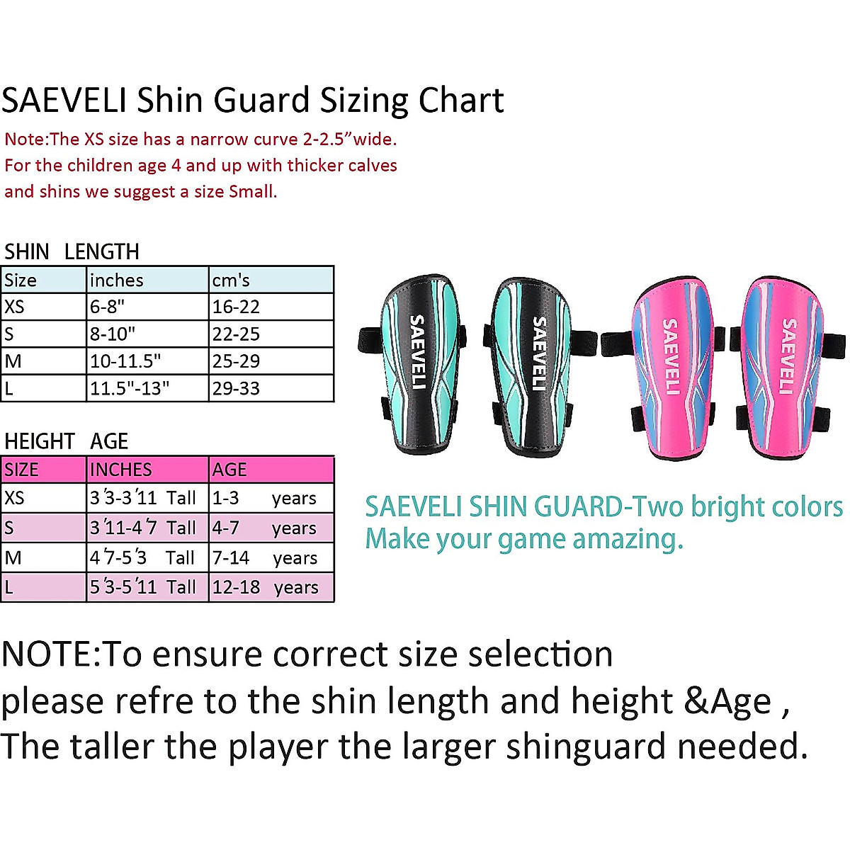 Saeveli Soccer Shin Guards for Toddlers Kids Youth - Lightweight and Durable Shin Pads with Adjustable Straps for Kids 2-14 Years Old Boys and Girls (XS, Pink)