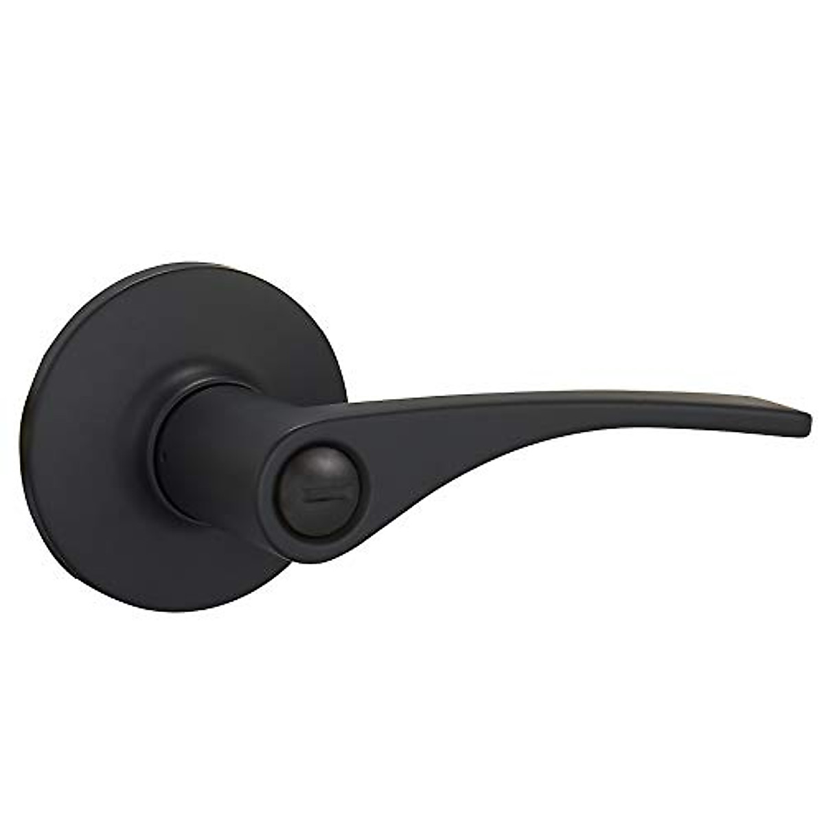 Amazon Basics Victorial Door Lever With Lock, Privacy, Matte Black