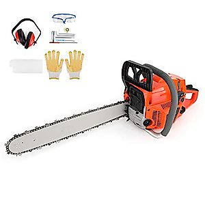 Frezon Gas Chainsaw 20 Inch, Chain Saws for Trees Gas Powered, 52cc 2 Cycle Gasoline Chain Saw for Trees Wood Garden Ranch Forest Cutting