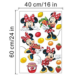 SchwartsCount-Minnie Mouse Wall Decals, Minnie Mouse Wall Stickers, Disney Minnie Wall Decals, Removeable Vinyl Cartoon Peel and Stick Large Sticker