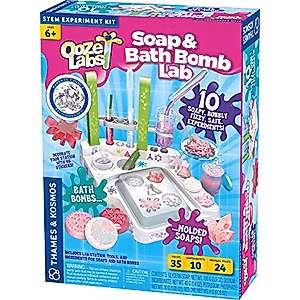 Thames & Kosmos Ooze Labs Soap & Bath Bomb Lab Kit - 10 Cosmetology & Skin Care Experiments | Parents' Choice Award Winner