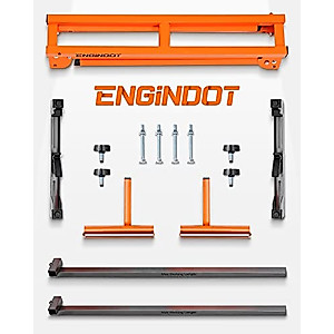 ENGiNDOT Miter Saw Stand with Durable Iron Skeleton frame, 21.6lbs Lightweight Saw Stand, 76-4/5'' Max Sliding Rail, Compatible & Portable, Quick to Install and Remove, Compatible with Most Brands